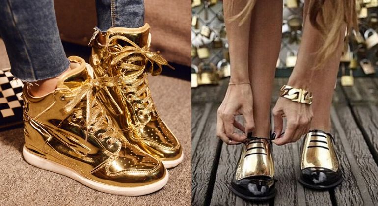 The Fashion Trend Of Golden Shoes - FashionBuzzer.com